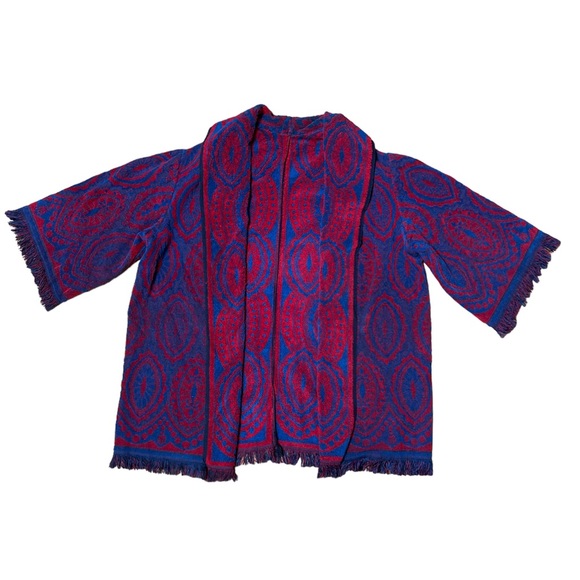 Vintage | Jackets & Coats | Vintage Handmade 6s70s Towel Jacket Fringe ...